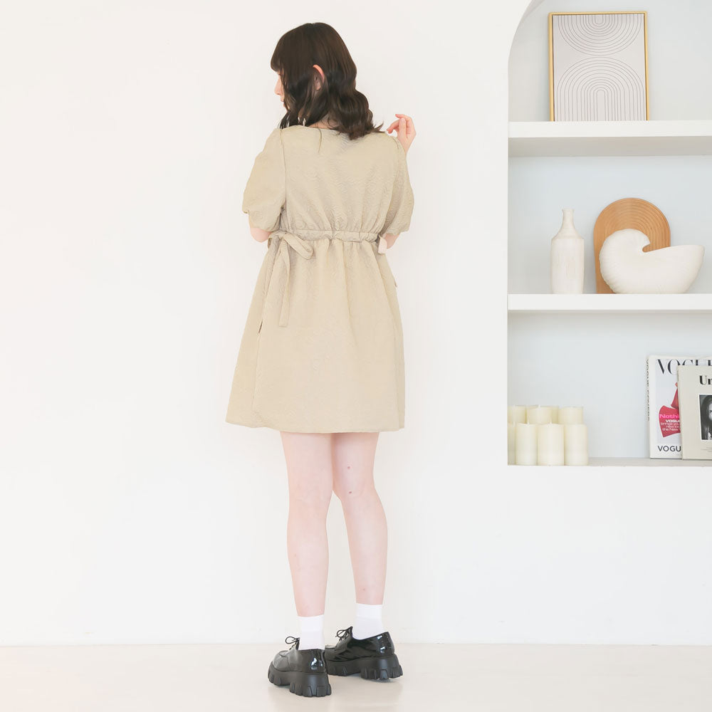 新春セール】ぽこぽこジャガードミニワンピース – レディース