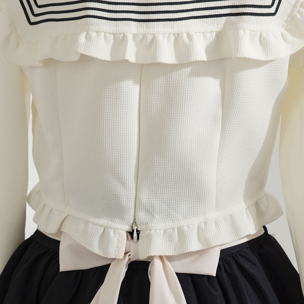 セーラーカラーブラウス学生服風セットアップ3点セット – レディースファッション通販の夢展望【公式】